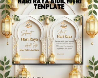 Hari Raya Greeting Card 2025 - Editable & Printable Template (easy to ...