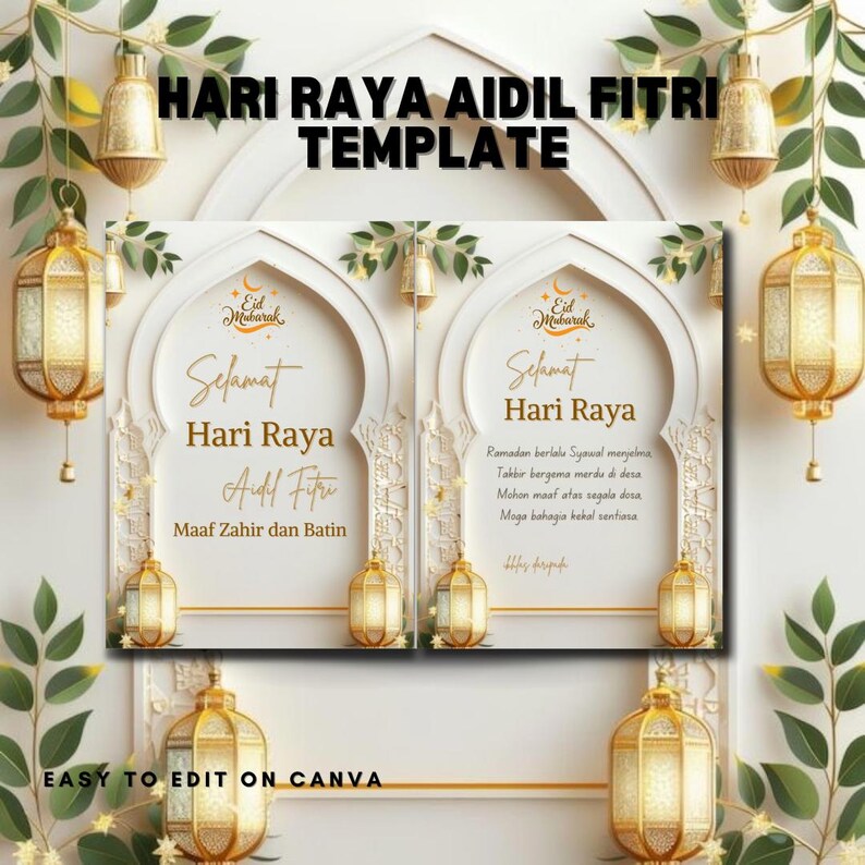 Hari Raya Greeting Card 2025 - Editable Template (easy to Use) - Etsy