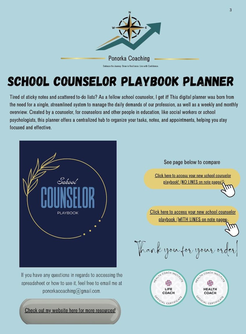 School Counselor Survival Kit | Spreadsheet Templates Planners Forms ...