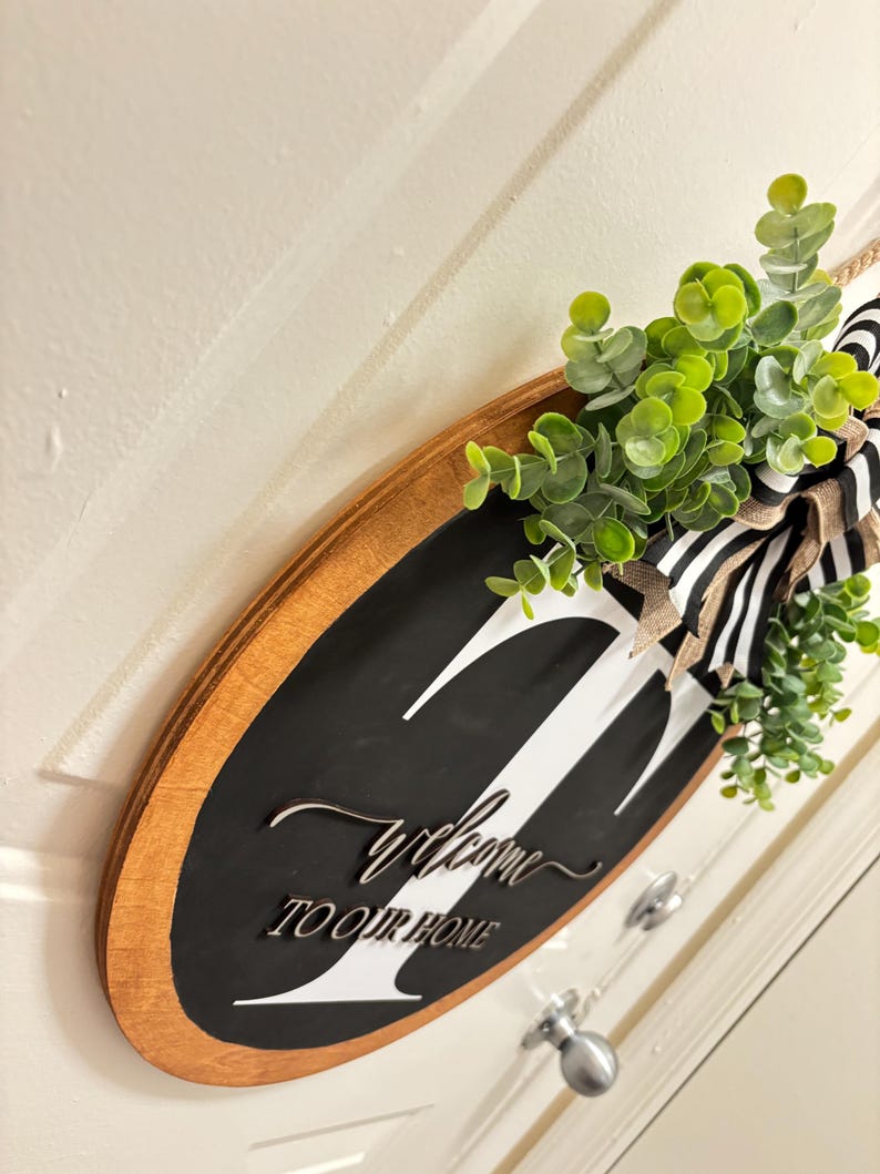 Customizable Letter Welcome Door Sign - Etsy