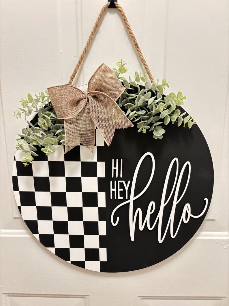 Hi. Hey. Hello Door Sign - Etsy