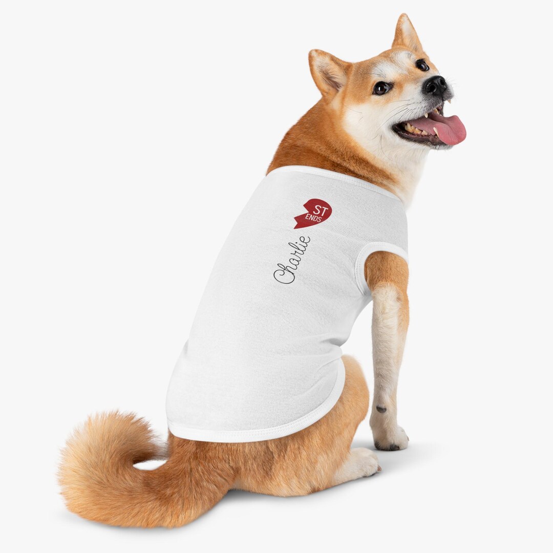 Custom Name Dog Tank Top With Heart, Personalized Custom Shirt for Dog ...