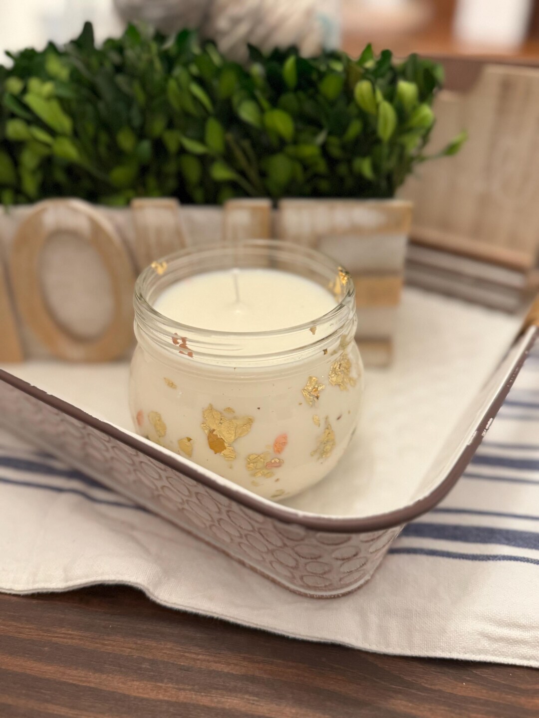 Bougie Scented Candle With Gold Flakes - Etsy