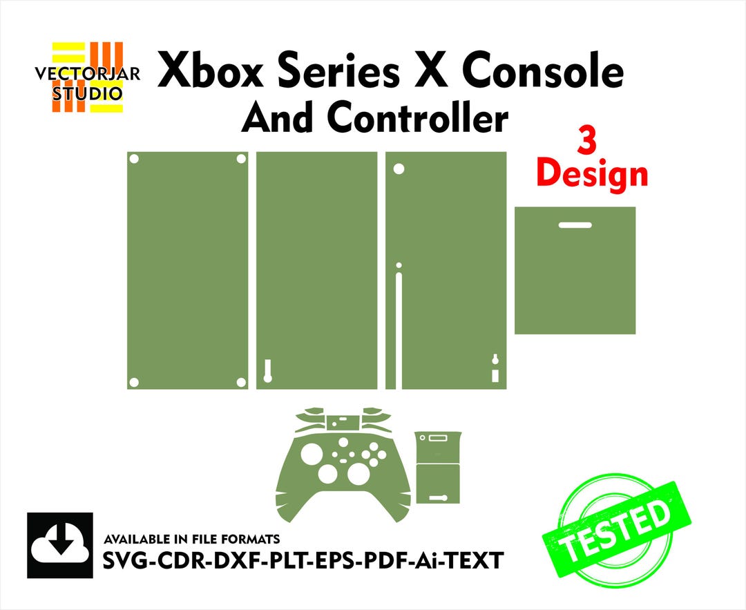 Xbox Series X and Controller Skin Vector Template File Skin Die Cut ...