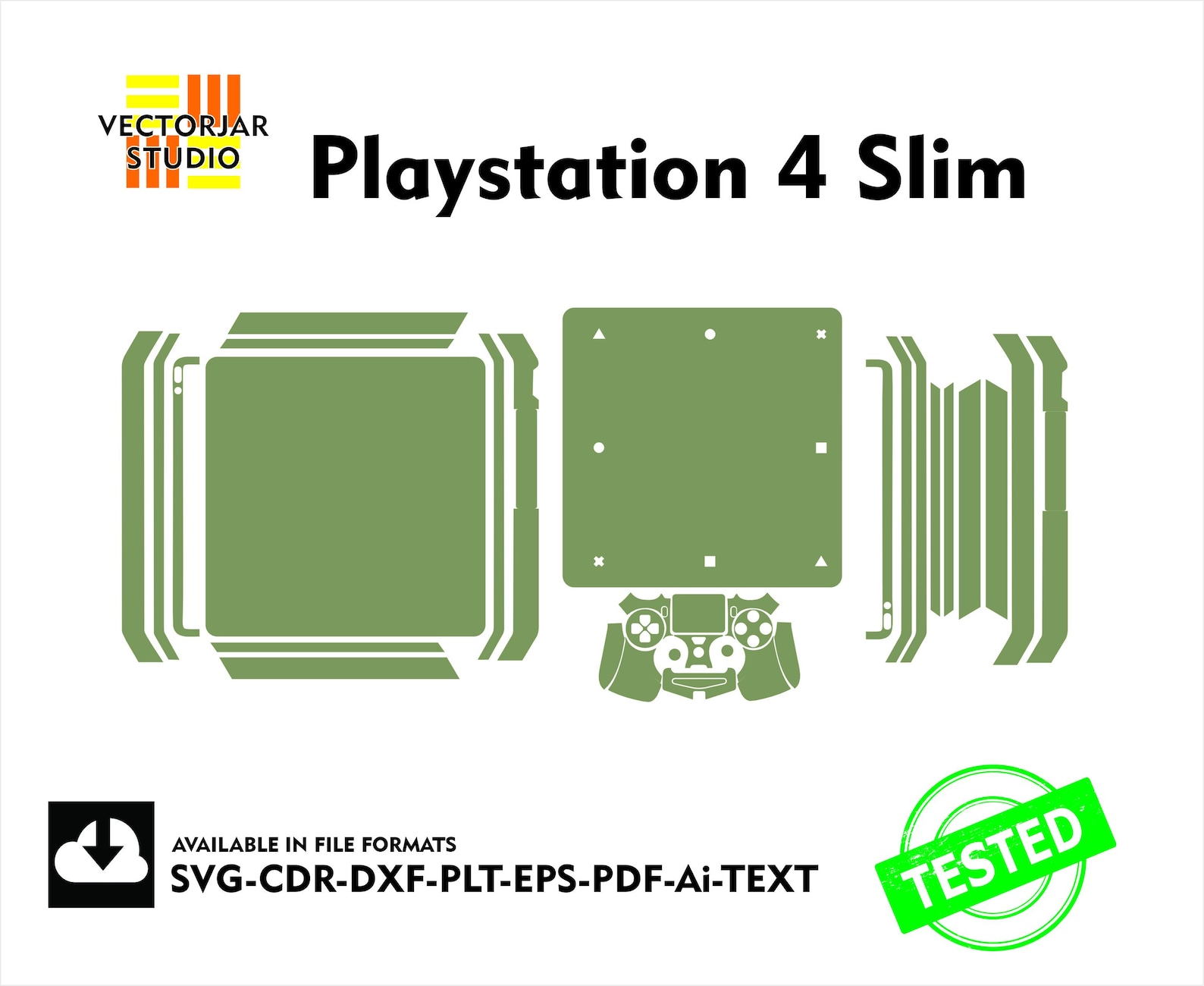 Playstation Ps4 Slim Skin Vector Template File Skin Die Cut Layout - Etsy