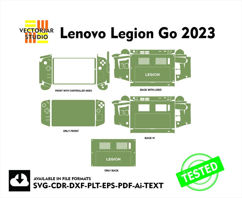 Plantilla vectorial de skin para Lenovo Legion Go 2023, diseño de ...