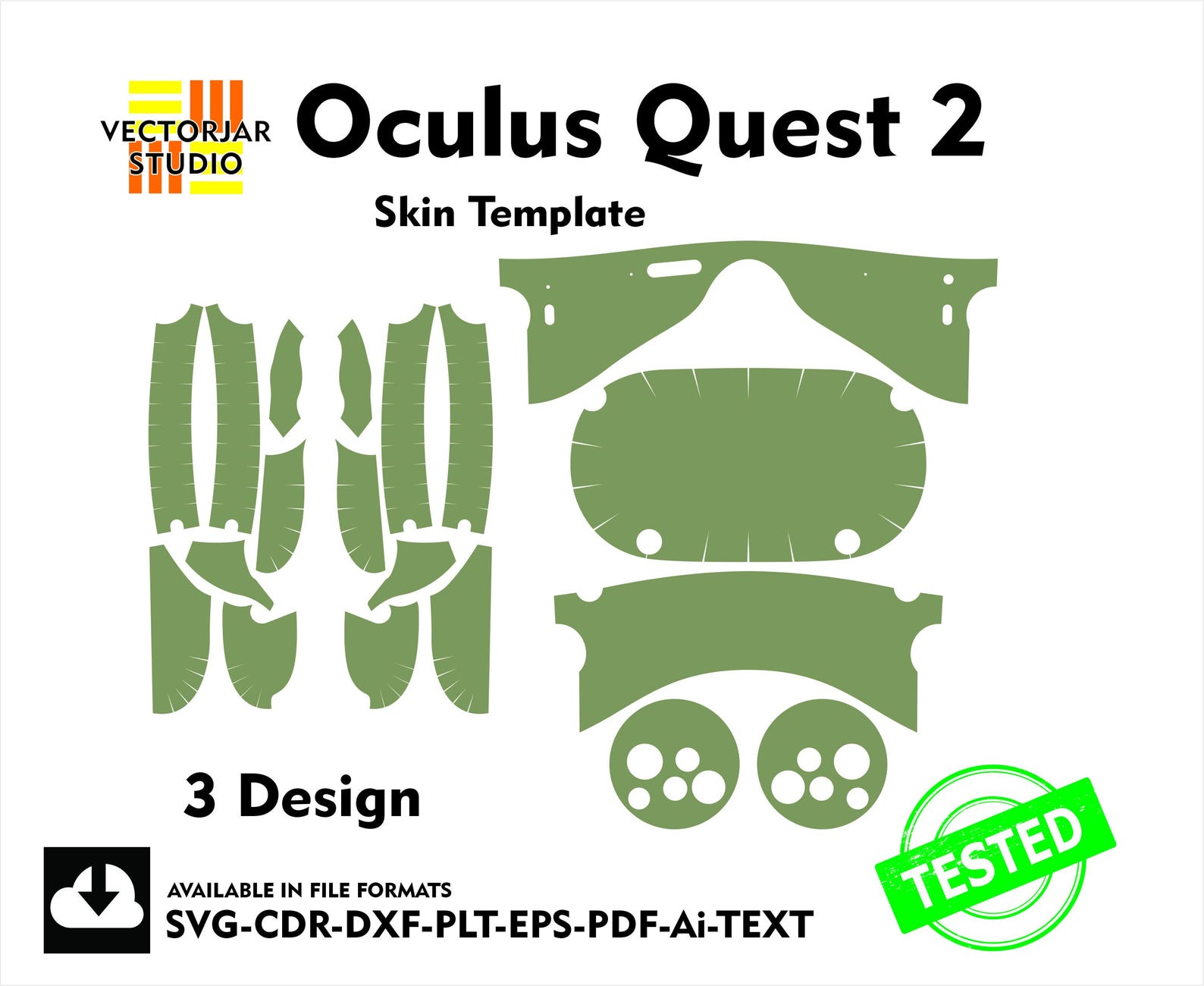 Oculus Quest 2 Skin Vector Template File Skin Die Cut Layout - Etsy
