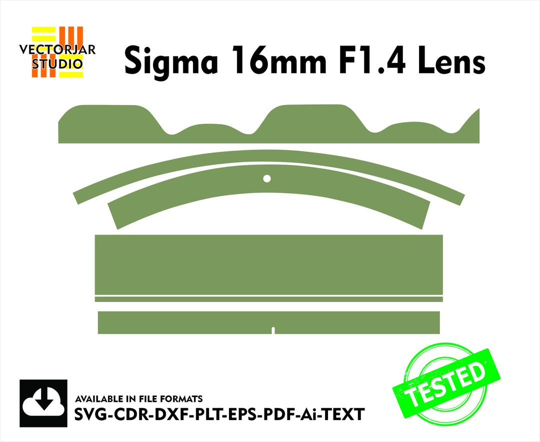 Sigma 16mm F1.4 Lens Skin Vector Template File Skin Die Cut Layout - Etsy