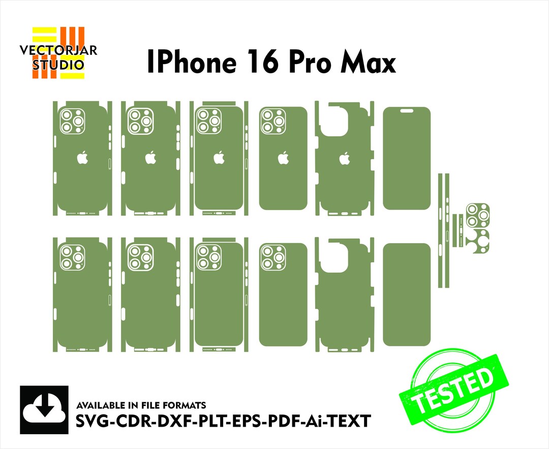 IPhone 16 Pro Skin Vector Template File Skin Die Cut Layout - Etsy