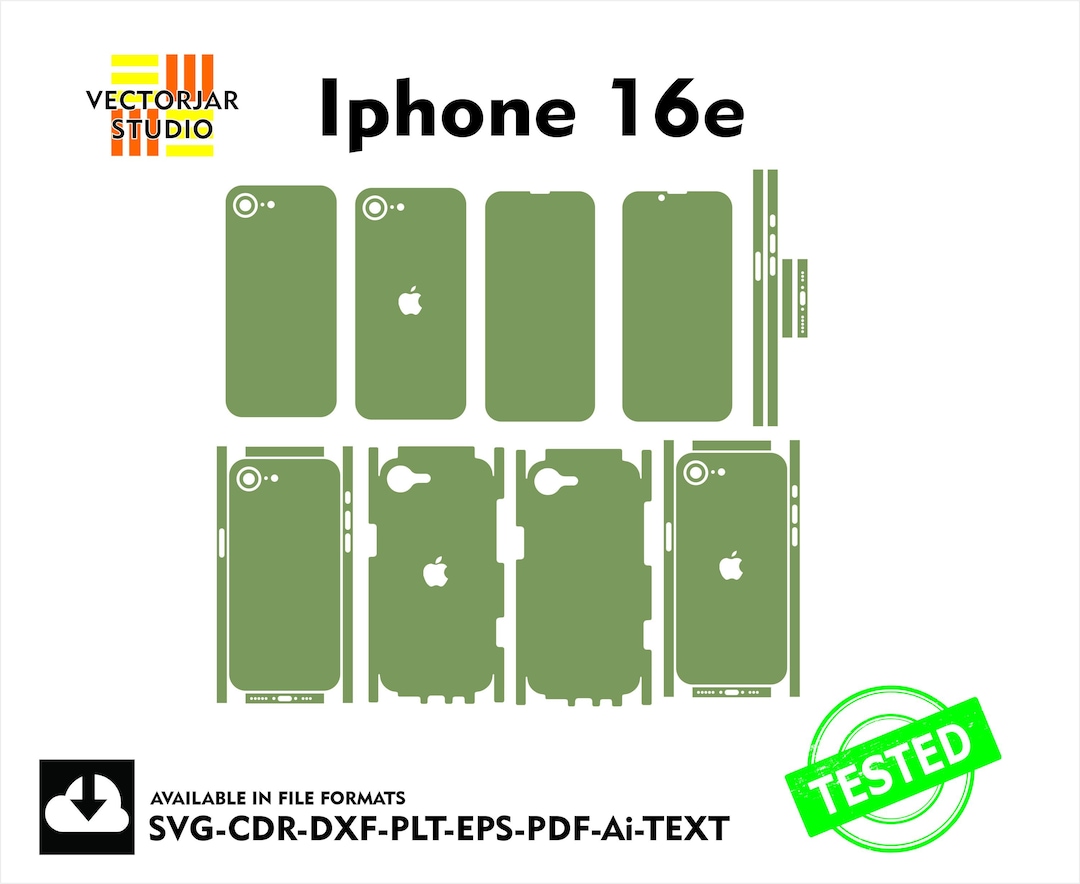 IPhone 16e Skin Vector Template File Skin Die Cut Layout - Etsy