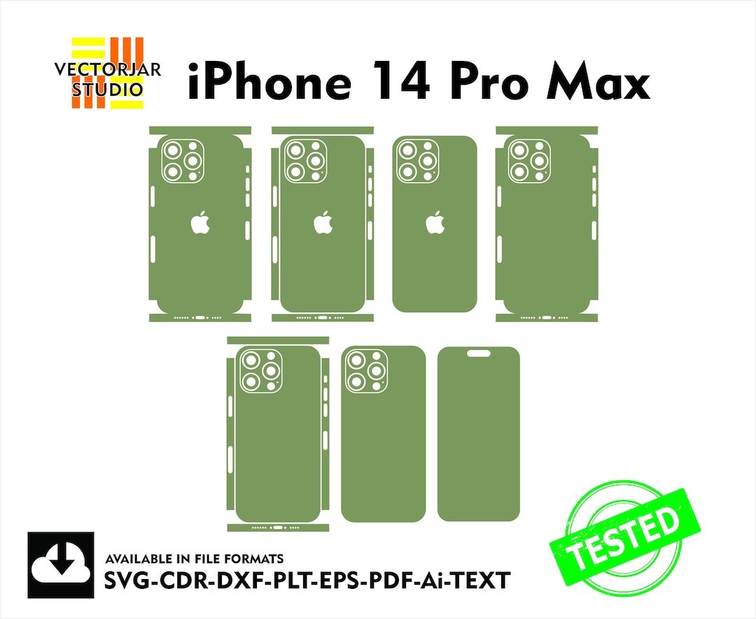 IPhone 14 Pro Max Skin Vector Template File Skin Die Cut Layout .360 ...