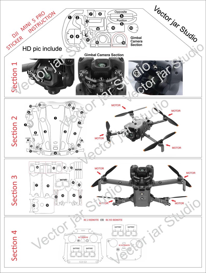 Dji Mini 5 Pro Skin Vector Template File Skin Die Cut Layout - Etsy UK