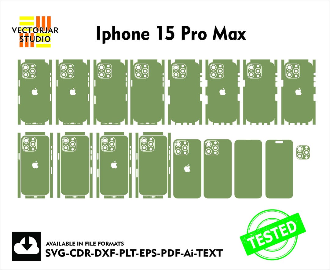 IPhone 15 Pro Max Skin Vector Template File Skin Die Cut Layout - Etsy
