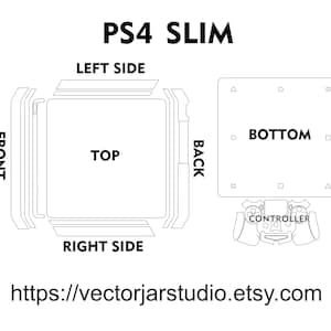 Playstation Ps4 Slim Skin Vector Template File Skin Die Cut Layout - Etsy