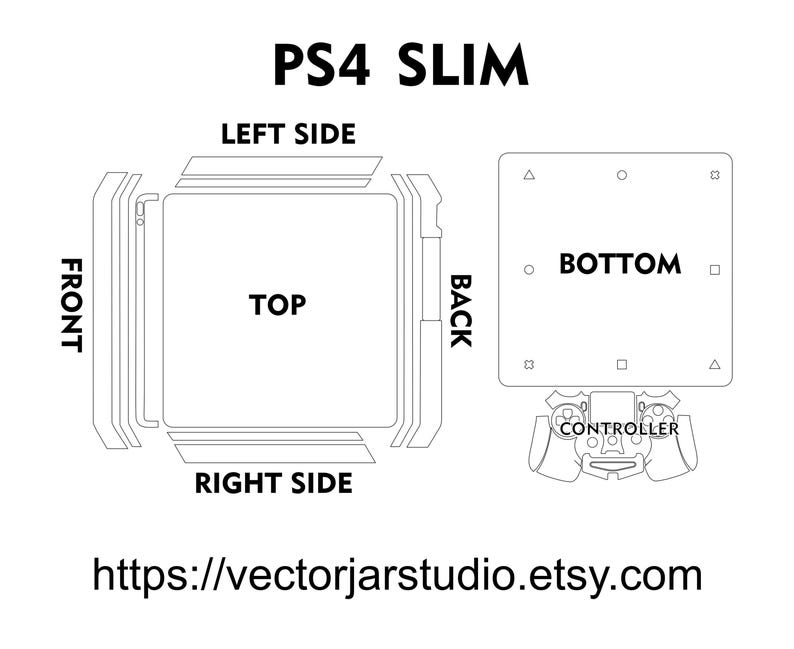 Playstation Ps4 Slim Skin Vector Template File Skin Die Cut Layout - Etsy