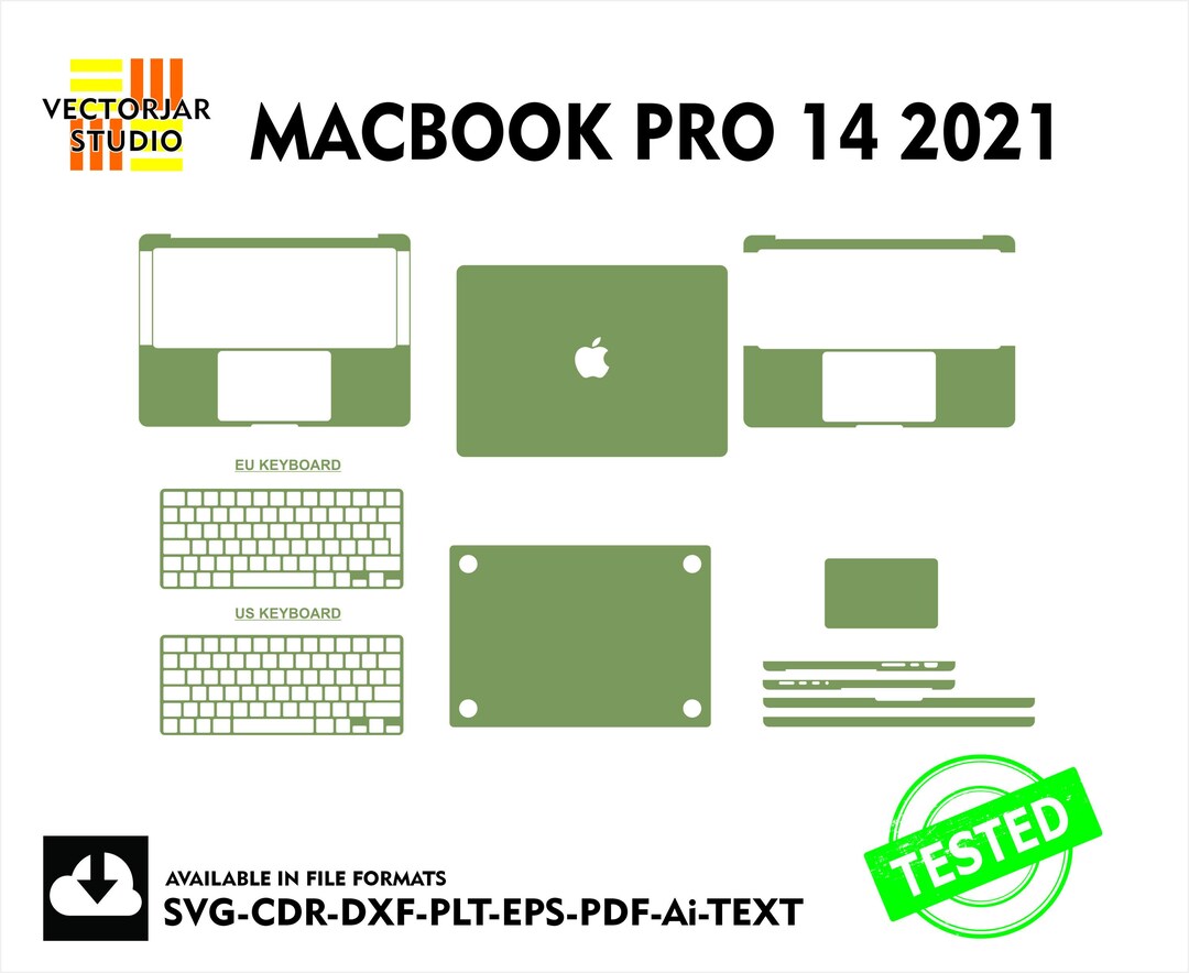 MacBook PRO 14 2021 Skin Vector Template File Skin Die Cut Layout - Etsy