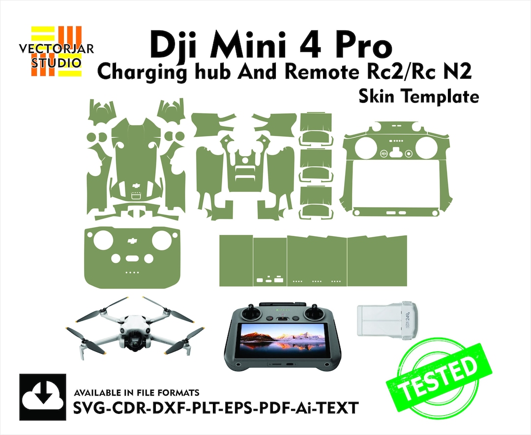 Dji Mini 4 Pro Skin Vector Template File Skin Die Cut Layout Charging ...
