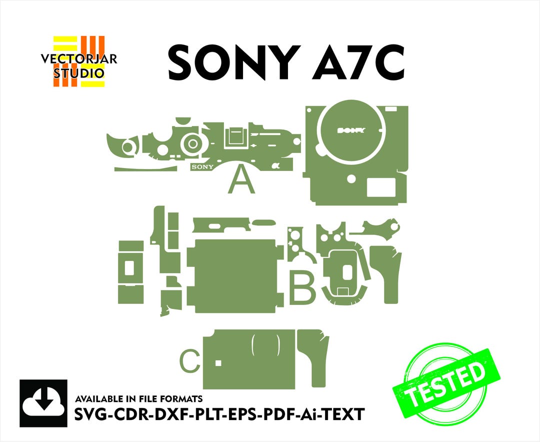 SONY A7C Skin Vector Template File Skin Die Cut Layout - Etsy