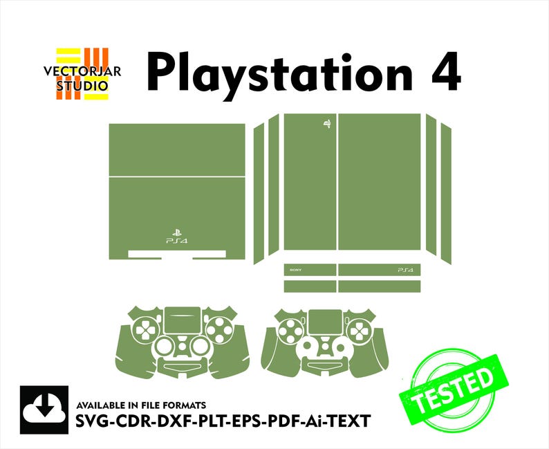 Playstation Ps4 Fat Skin Vector Template File Skin Die Cut Layout - Etsy