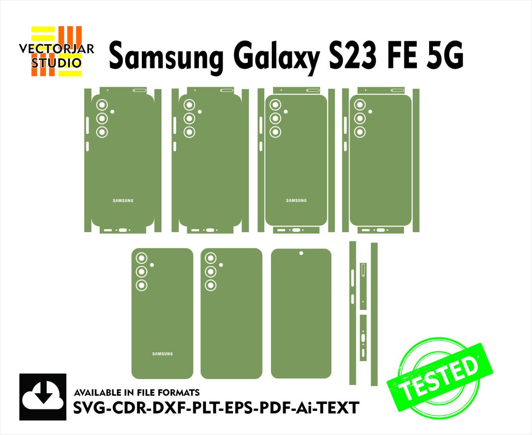 Samsung Galaxy S23 FE 5G Skin Vector Template File Skin Die Cut Layout ...