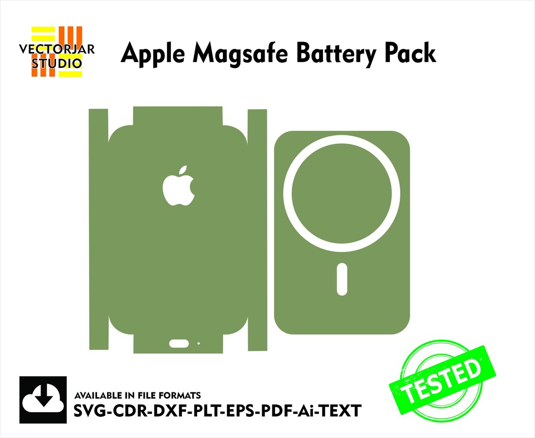 Apple Magsafe Battery Pack Skin Vector Template File Skin Die Cut ...
