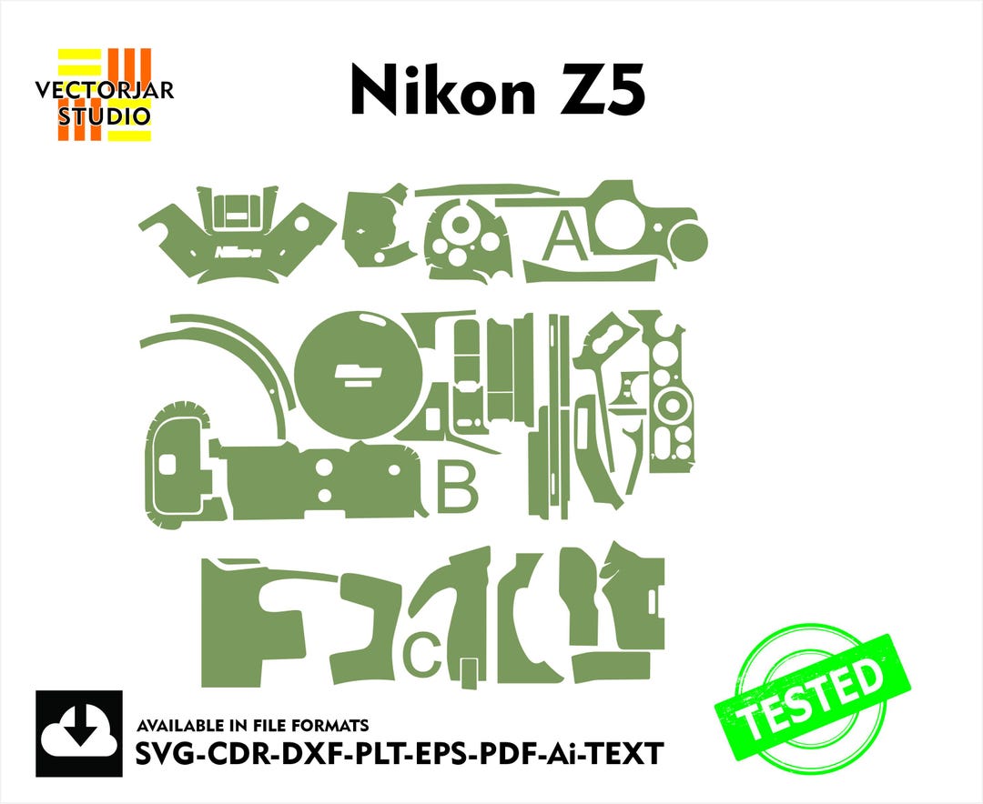Nikon Z5 Skin Vector Template File Skin Die Cut Layout - Etsy