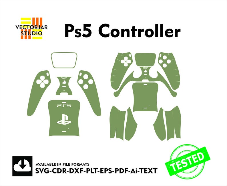 Ps5 Controller Full Wrap Skin Vector Template File Skin Die Cut Layout ...