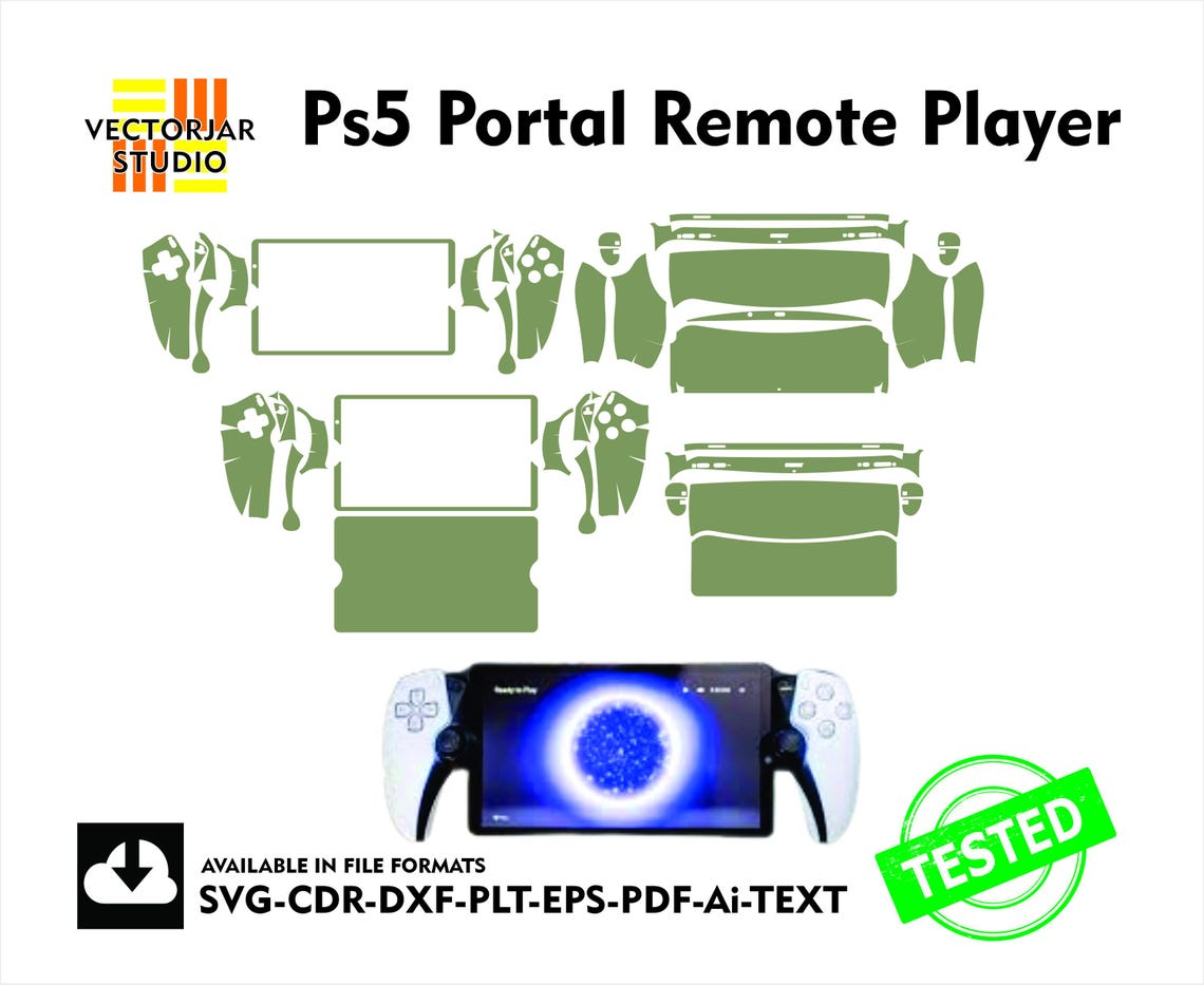 Playstation Ps5 Portal Remote Player Skin Vector Template File Skin Die ...