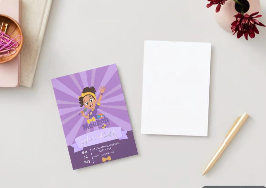 Meekah Invitation Customizable Template to Print - Etsy