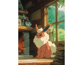 Studio Ghibli-inspired Digital Art Print | Mystical Water Fox | Anime ...