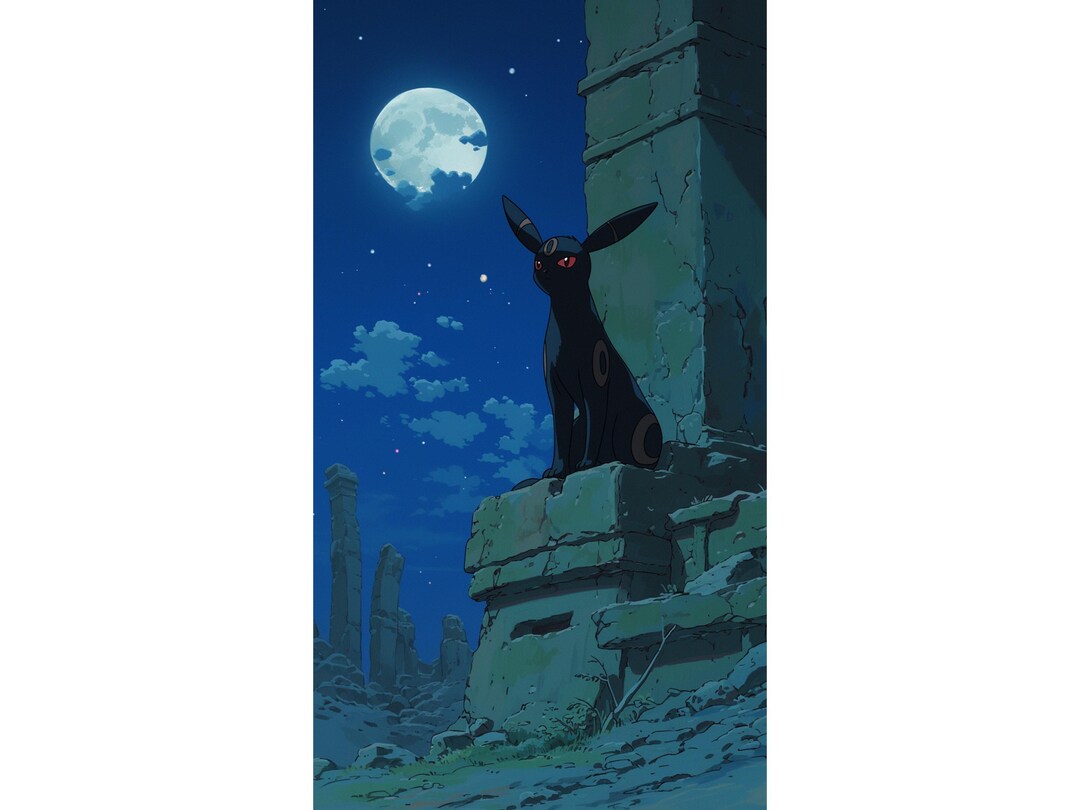 Studio Ghibli-inspired Digital Art Print | Mystical Dark Fox | Anime ...