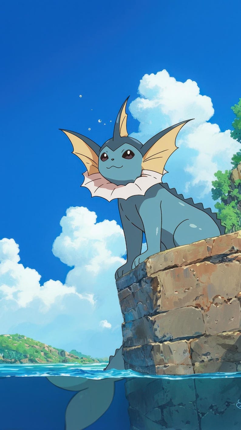 Studio Ghibli-inspired Digital Art Print | Mystical Water Fox | Anime ...