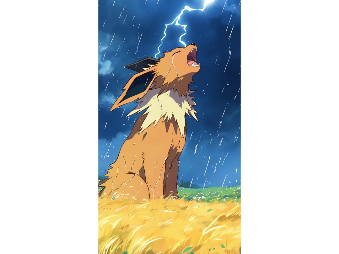Studio Ghibli-inspired Digital Art Print | Mystical Electric Fox ...