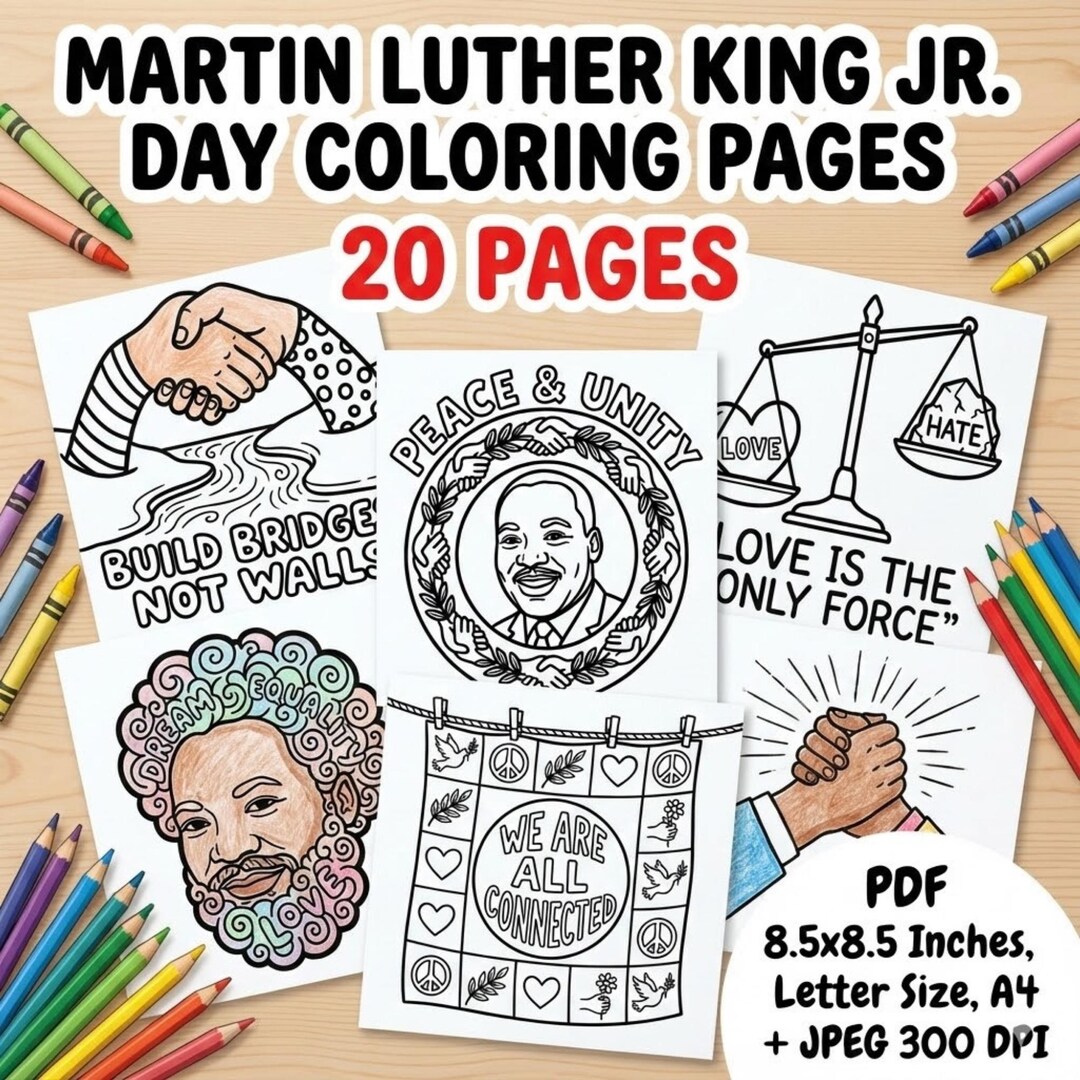 Martin Luther King Jr Coloring Pages | Black History Month Activities ...