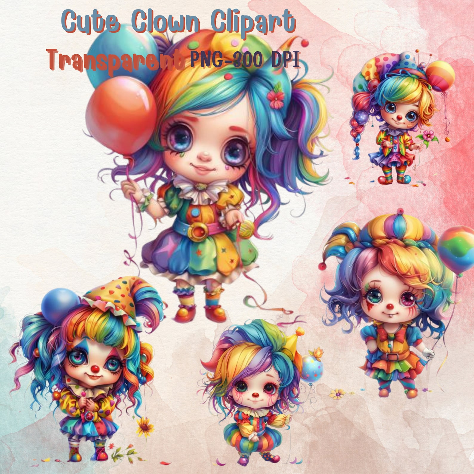 Cute Clown Clipart , Cute Clown PNG 20 High-quality Images for Circus ...