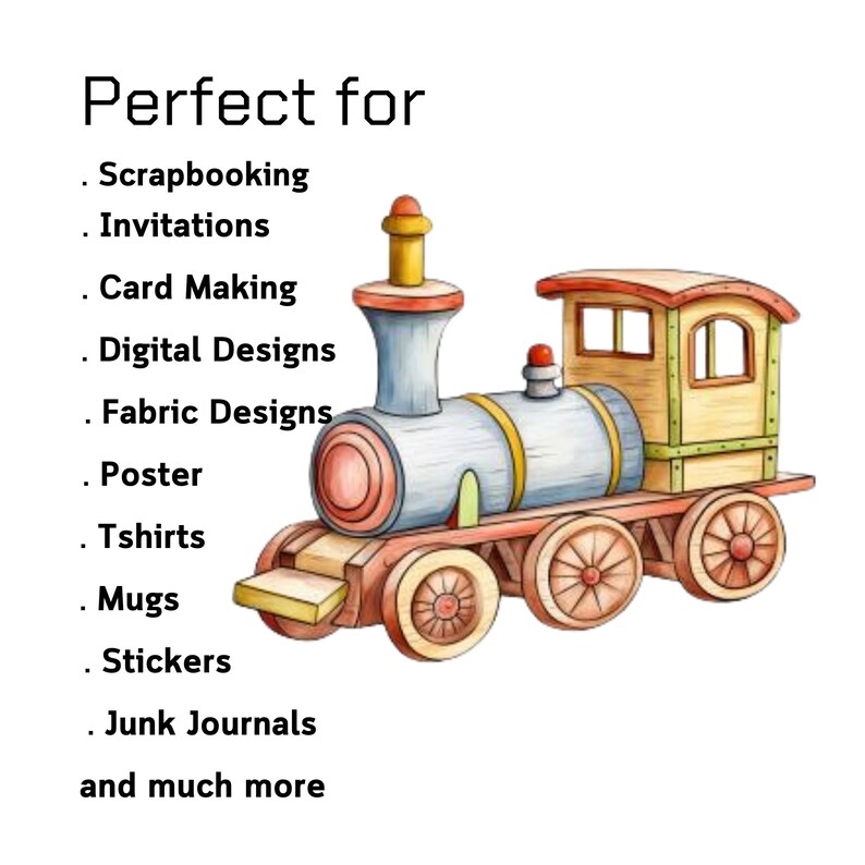 Watercolor Boho Train Nursery Decor Clipart, 20 High Quality Pngs,card ...