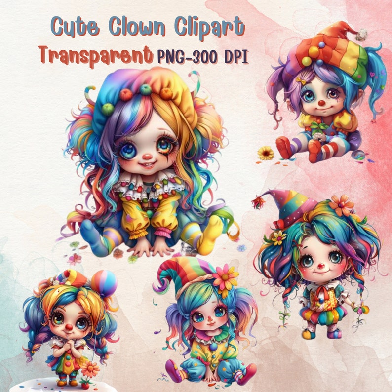 Cute Clown Clipart , Cute Clown PNG 20 High-quality Images for Circus ...