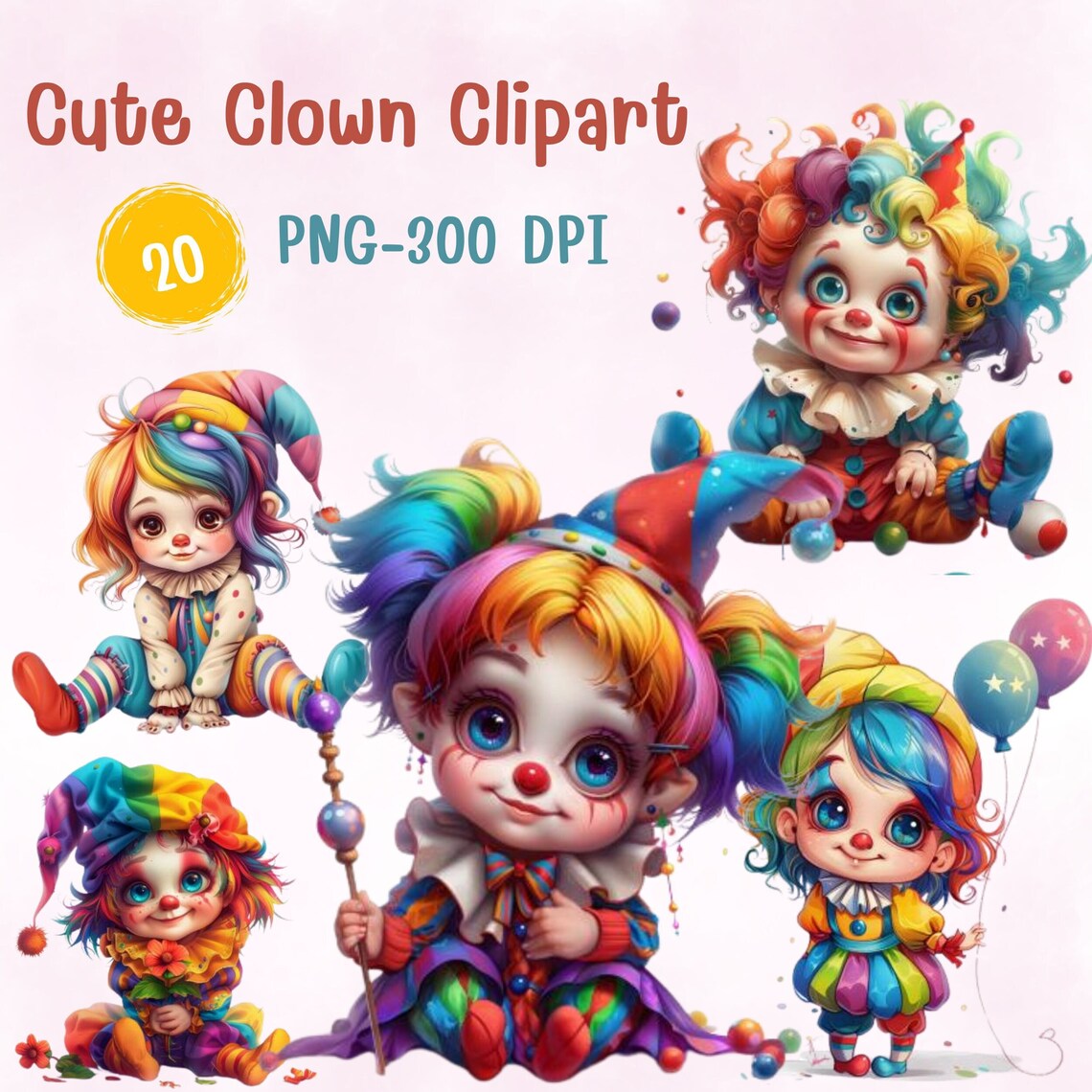 Cute Clown Clipart , Cute Clown PNG 20 High-quality Images for Circus ...