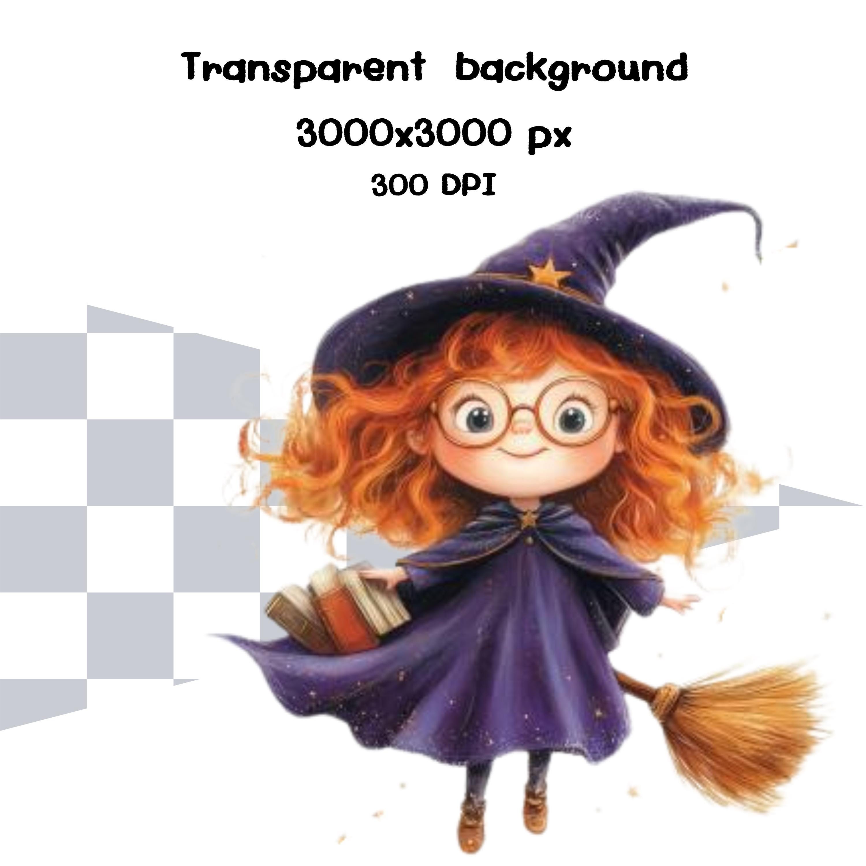 Watercolor Quirky Little Witch Clipart, Commercial Use, Whimsical ...