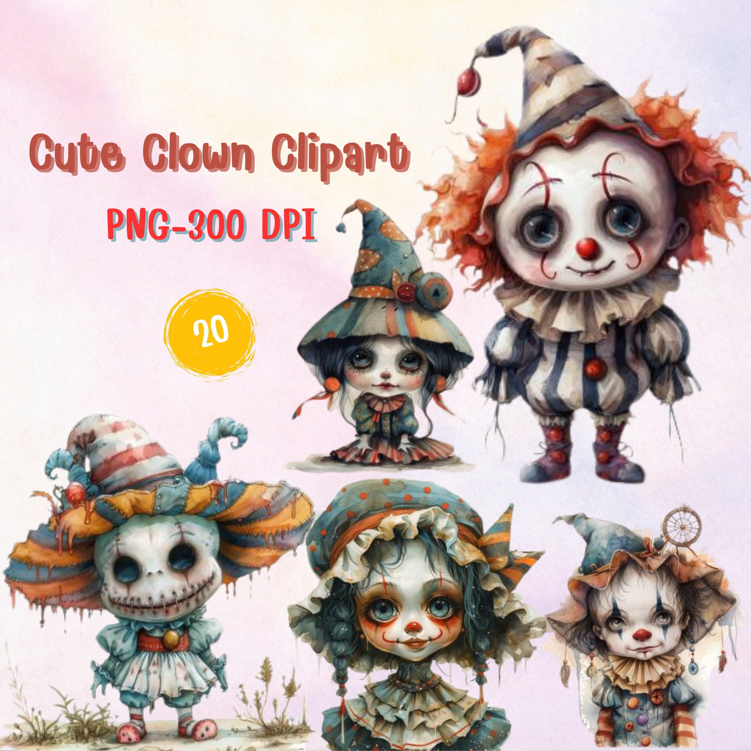 Cute Clown Clipart , Cute Clown PNG 20 High-quality Images for Circus ...