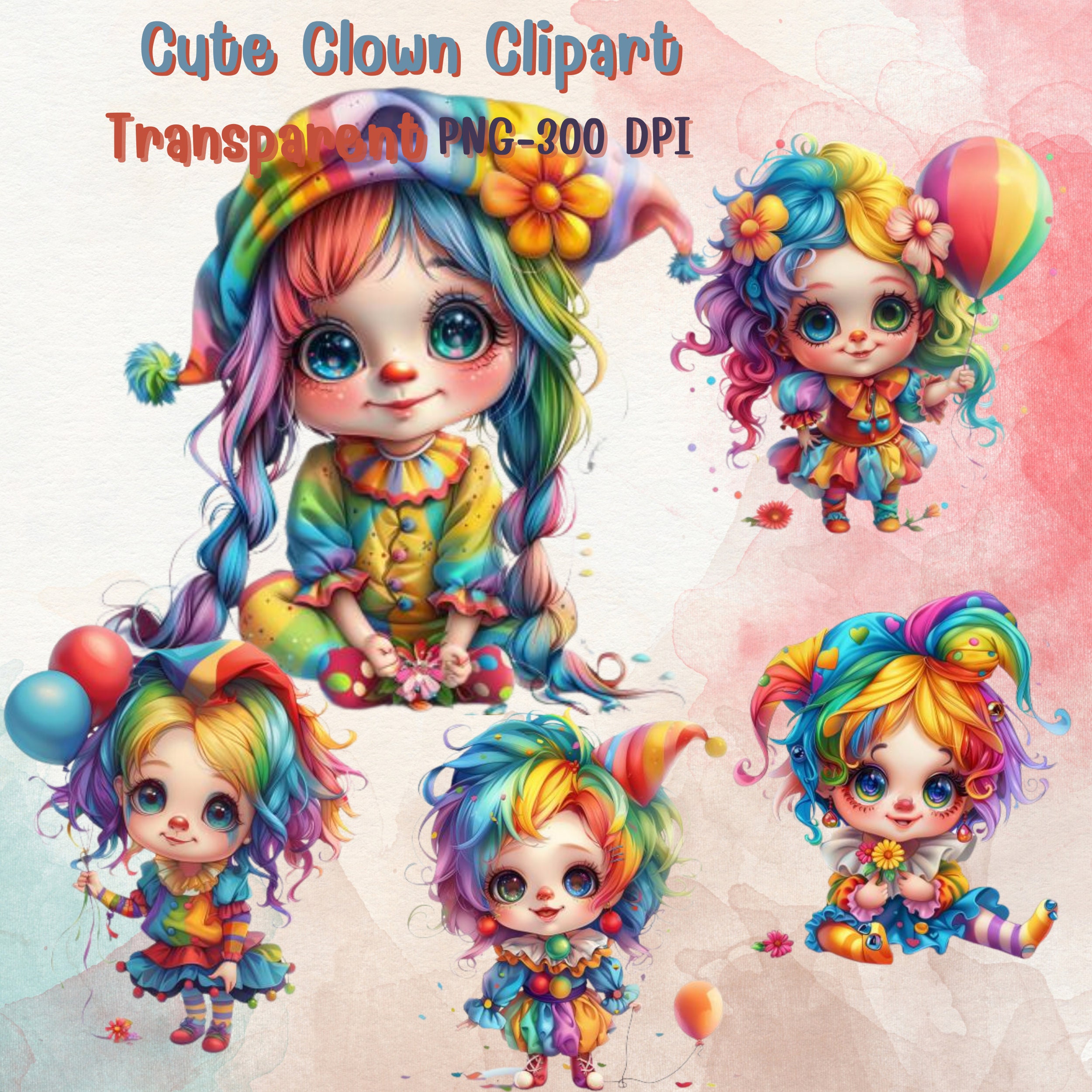 Cute Clown Clipart , Cute Clown PNG 20 High-quality Images for Circus ...