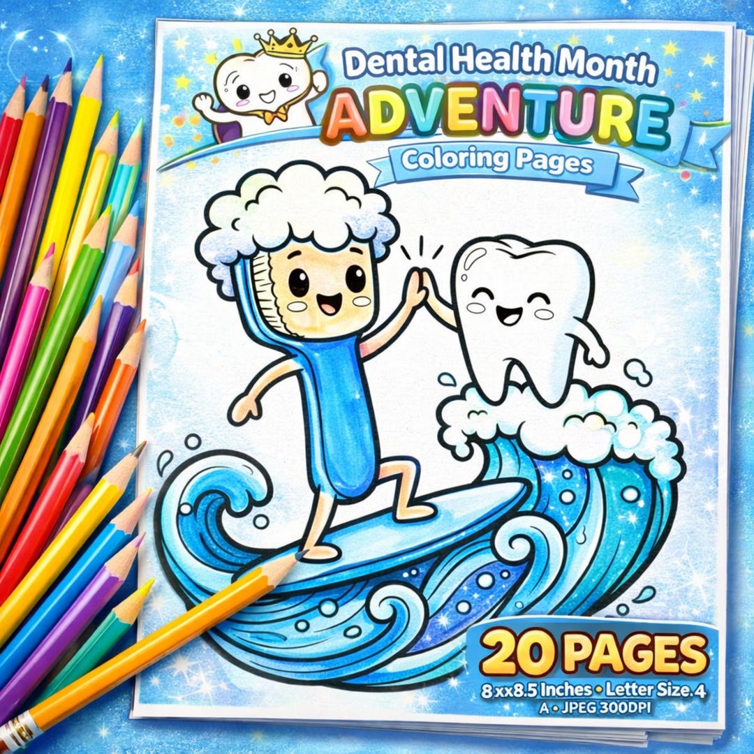 Dental Health Month Coloring Pages | Fun Tooth Adventure Activities for ...