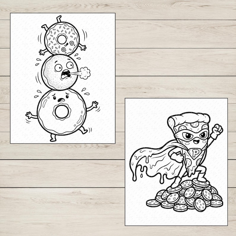 Cute Food & Sweet Coloring Pages for Kids and Adults |kawaii Dessert ...