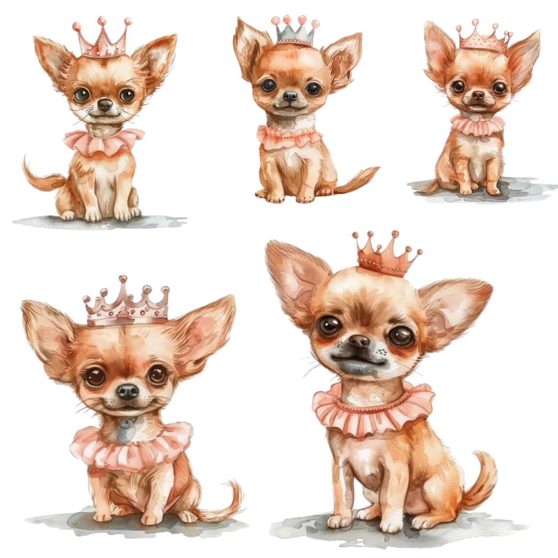 Princess Chihuahua Puppy Clipart: 20 PNG Images (digital Download) - Etsy