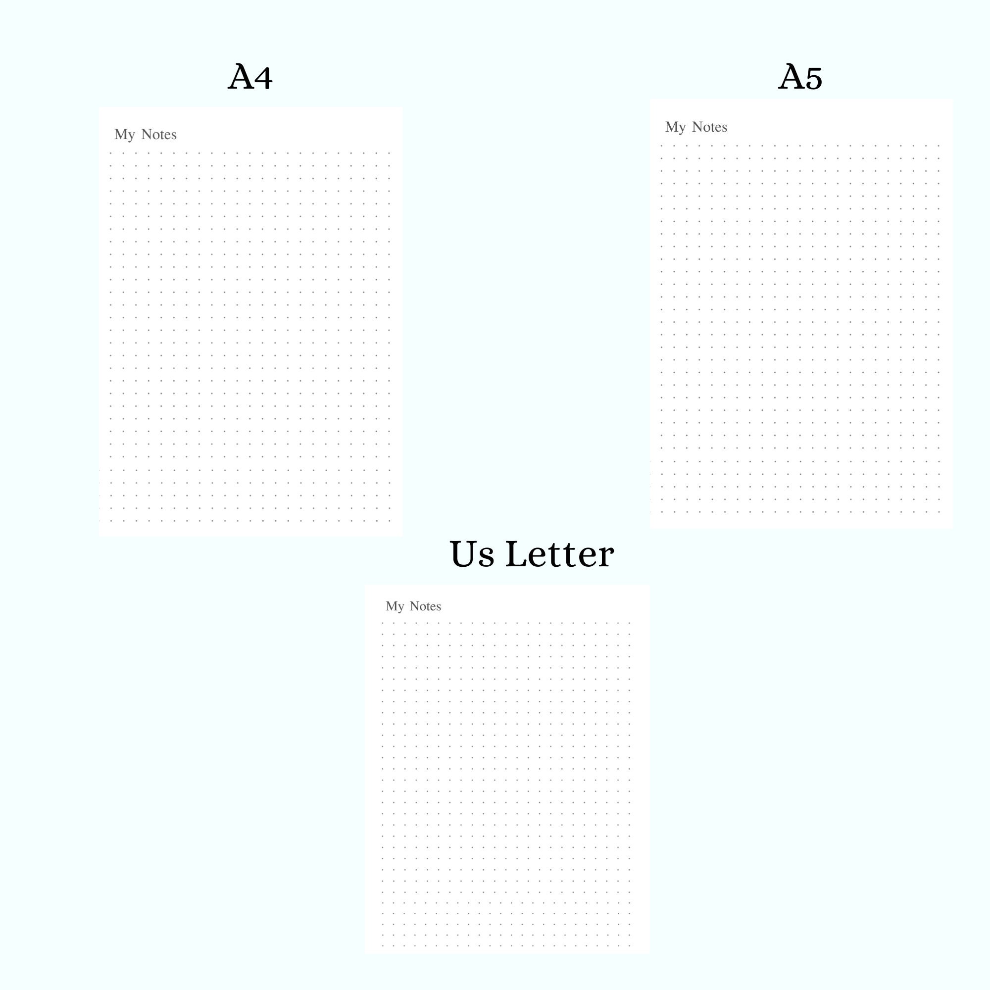 Dot Grid Notes Page Printable, Grid Notes, Note Taking, Writing Paper ...