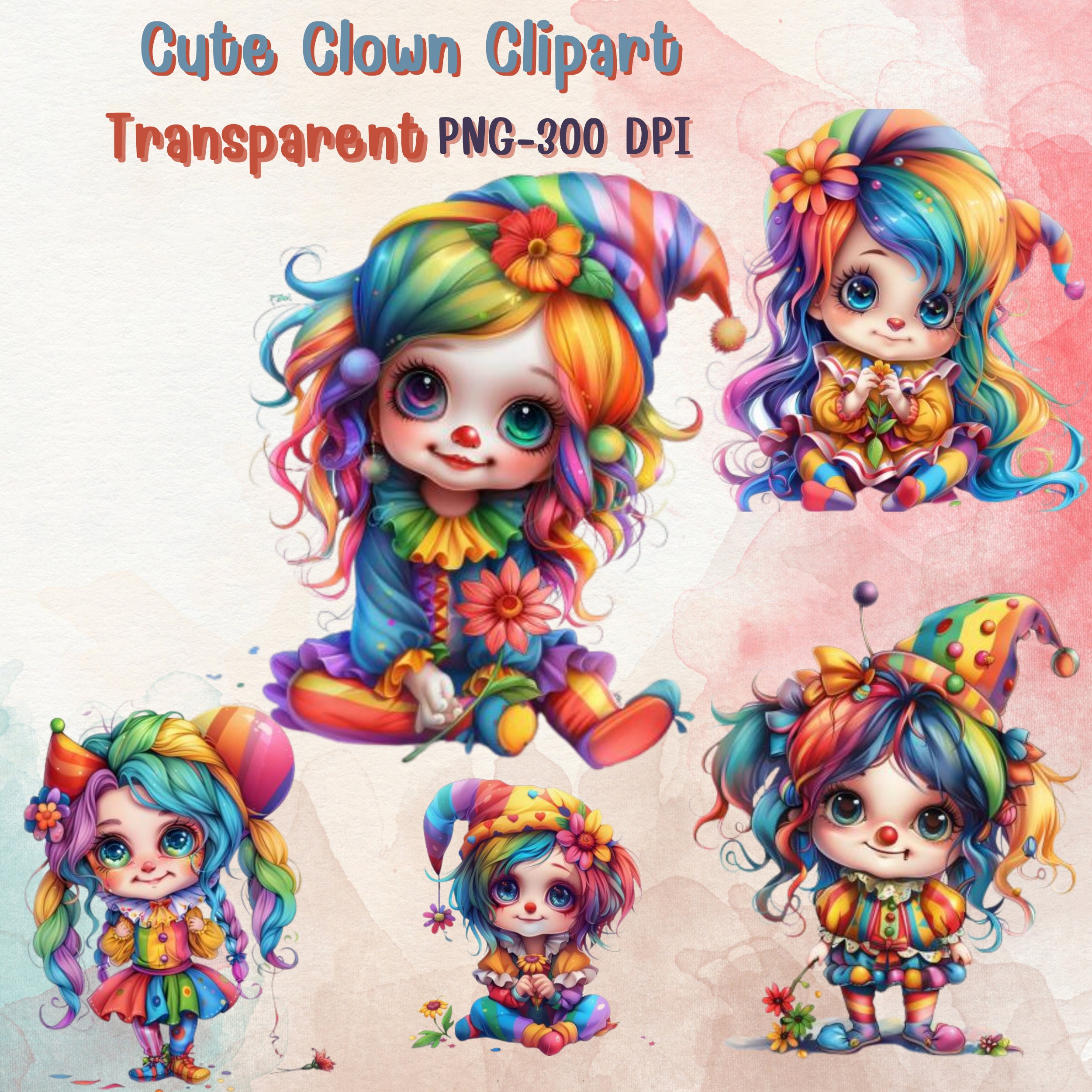 Cute Clown Clipart , Cute Clown PNG 20 High-quality Images for Circus ...