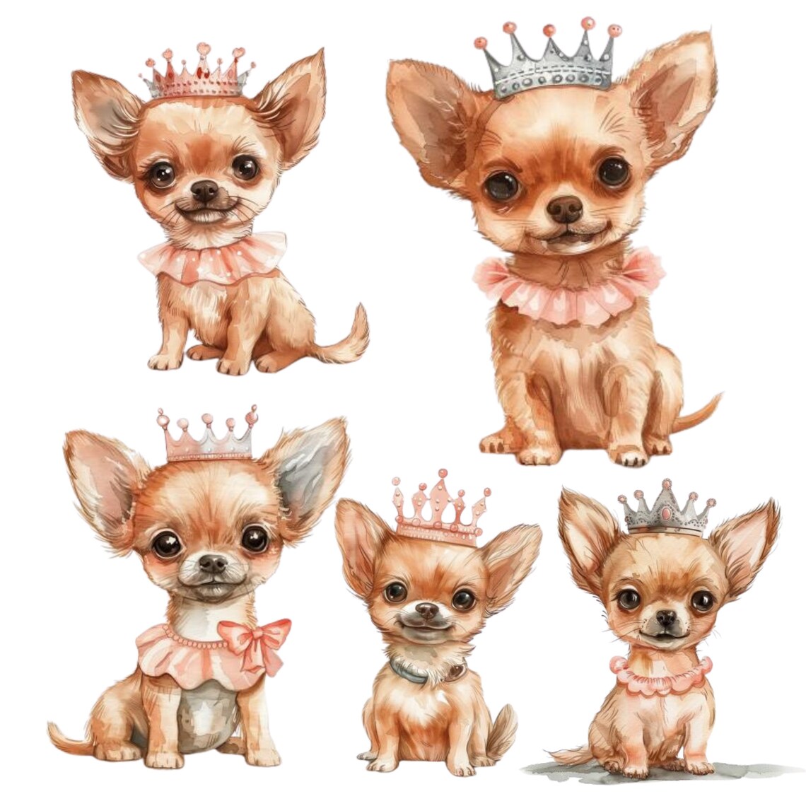 Princess Chihuahua Puppy Clipart: 20 PNG Images (digital Download) - Etsy