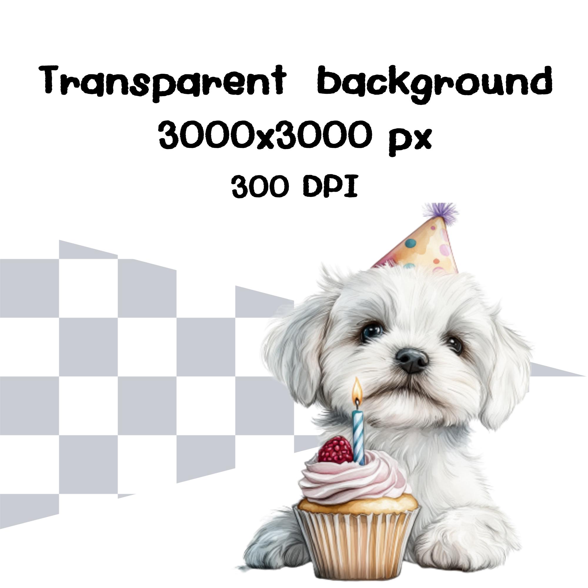 Watercolor Dog Birthday Clipart: Pet Party Illustrations (commercial ...