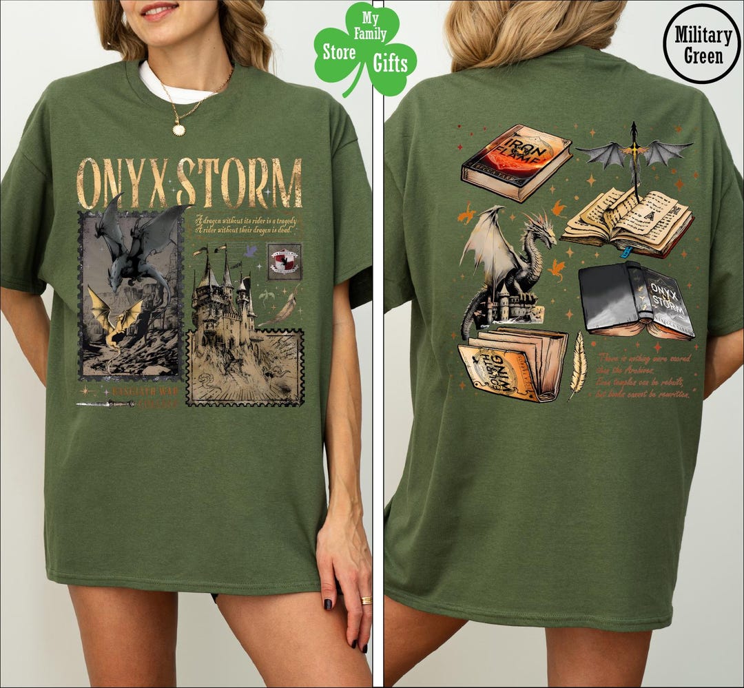 Onyx Storm Two Sided Shirt, Fourth Wing Series T-shirt, Dragon Rider ...