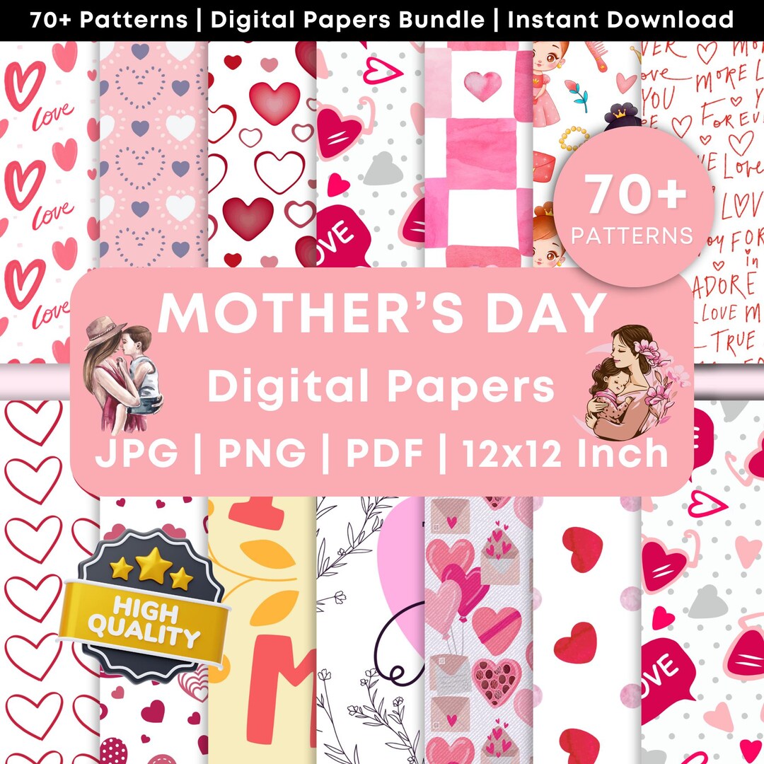 Mother's Day Digital Papers | Mother's Day Scrapbooking | Mother's Day ...